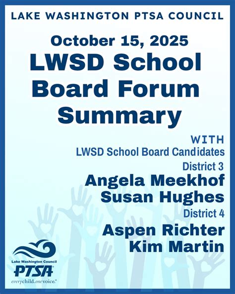 Lwsd School Board Forum Detailed Recap Lake Washington Ptsa Council 28