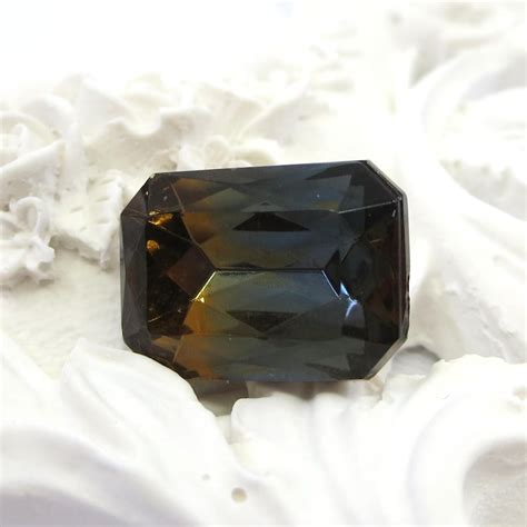 Vintage Two Tone Glass Jewels Smoky Topaz Sapphire Blue Givre Rare
