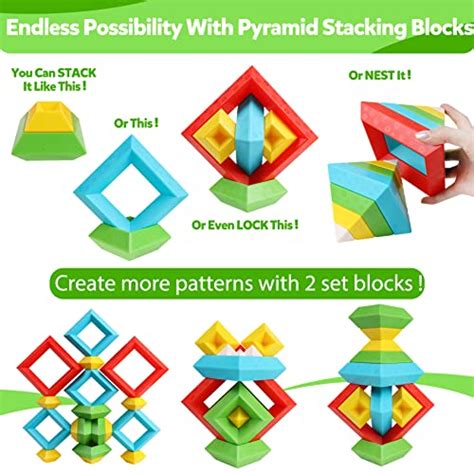 Roochkd Montessori Stacking Toys 30pcs Pyramids Stacking