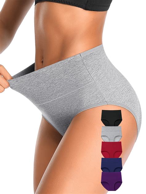 Olikeme Womens High Waisted Cotton Underwear Postpartum Soft Briefs