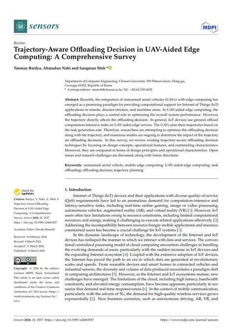 Pdf Trajectory Aware Offloading Decision In Uav Aided Edge Computing A Comprehensive Survey