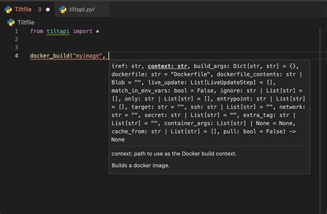 vs code tiltfile editor support · issue 4734 · tilt dev tilt · github