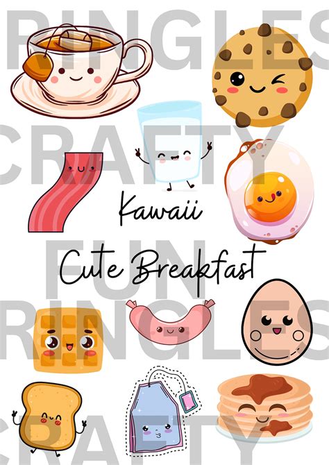 Kawaii Cute Breakfast Items Png Breakfast Clipart Cute Kawaii Clipart