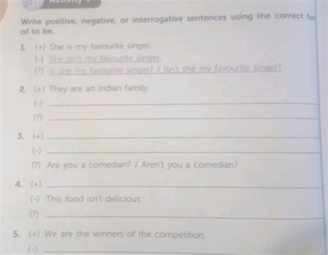 Write Positive Negative Or Interrogative Studyx