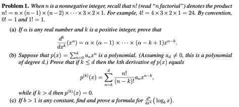 solved problem 1 when n is a nonnegative integer recall