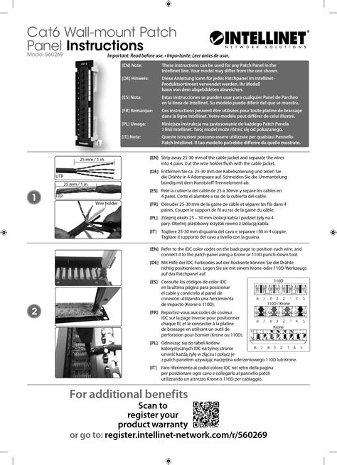 Cat6 Wall Mount Patch Panel Installation Guide Model 560269 Instructions
