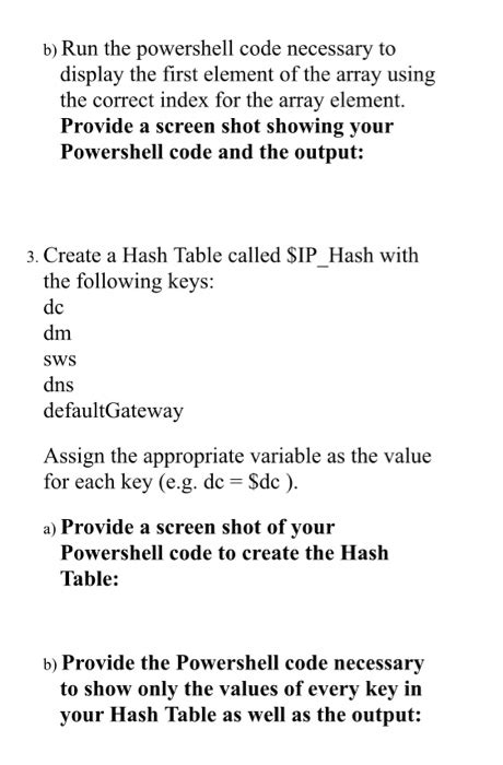 Solved 2 Create A Simple Array Of All Your Variables As