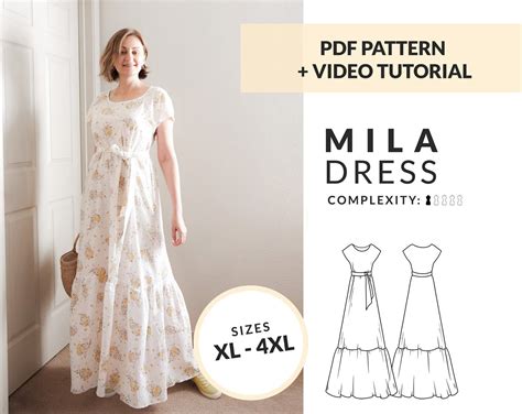 Beginner Dress Pattern Maxi Dress Pattern Frill Dress Apron Dress