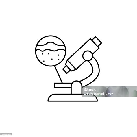 현미경 피부 아이콘입니다 Ui 및 Ux 웹 사이트 또는 모바일 응용 프로그램에 대한 피부과 아이콘의 간단한 라인 개요 벡터 개념에 대한 스톡 벡터 아트 및 기타 이미지