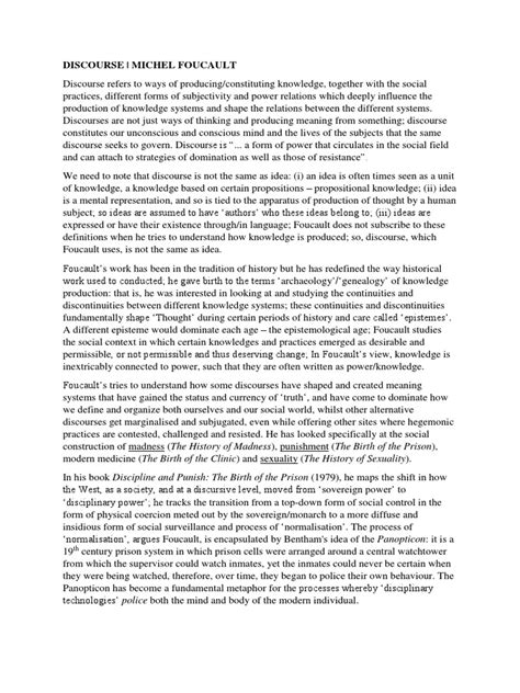 Discourse Foucault Pdf Discourse Power Social And Political