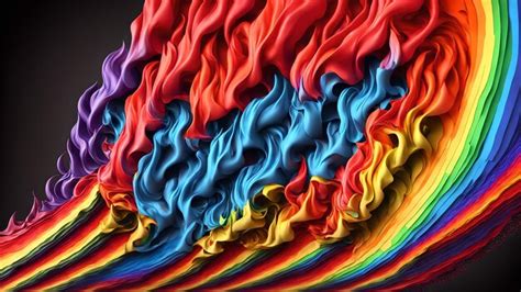 Rainbow Blending Background Shadow 3d Wallpaper Premium Ai Generated