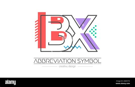 Letters B And X Merging Of Two Letters Initials Logo Or Abbreviation Symbol Vector