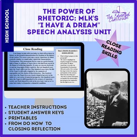 The Power Of Rhetoric Mlks “i Have A Dream” Speech Analysis Unit