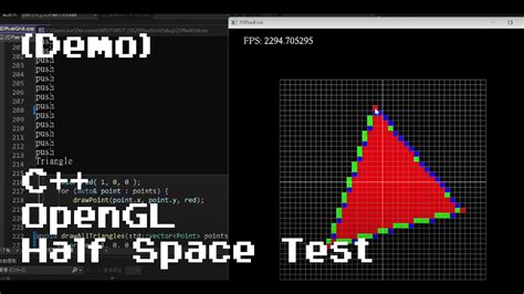 OpenGL Practice 4 2DPixelGrid Fill Triangle Half Space Test Demo