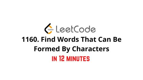 1160 Find Words That Can Be Formed By Characters Java Solution Youtube