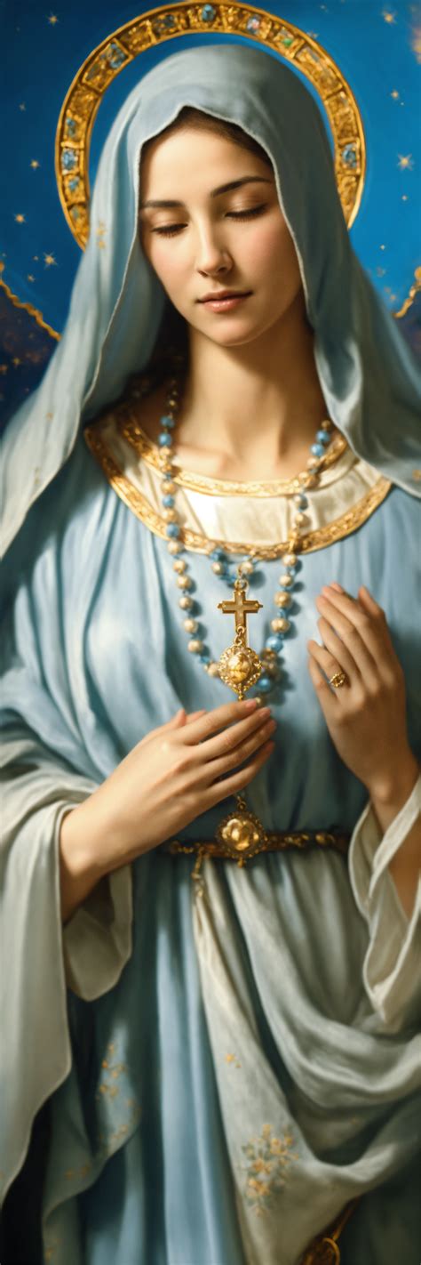 Lexica A Serene Portrait Of Virgin Mary Looking Forward Cloaked In