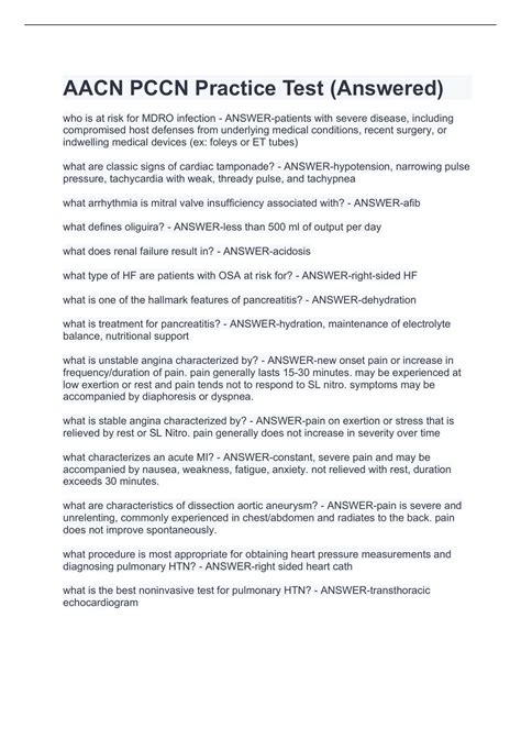 Aacn Pccn Practice Test Answered Aacn Pccn Stuvia Us