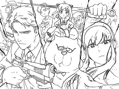 Раскраски Семья шпиона Раскраски из аниме