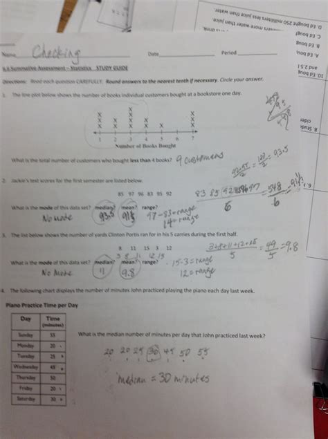 Unit Statistics Study Guide A Great Day To Learn