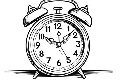 Alarm Clock Sketch White Monochrome Free Photo Illustration Rawpixel