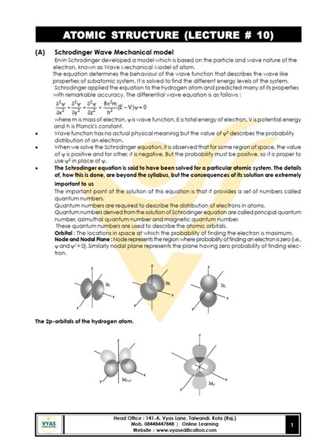 Theory Lecture 10 Pdf Pdf Atomic Orbital Schrödinger Equation