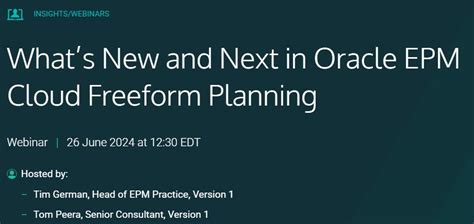 Jeremy Simmons On Linkedin Join Us For An Insightful Webinar On Oracle Epm Cloud Freeform Planning…