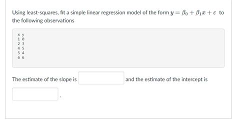 Solved Using Least Squares Fit A Simple Linear Regression Chegg