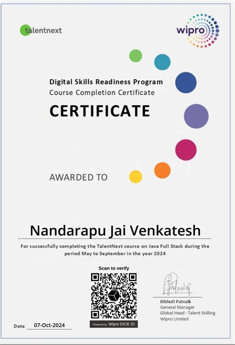 Java Fullstackdevelopment Digitalskills Wipro Talentnext Nandarapu Jai Venkatesh