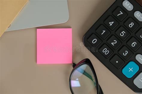 Stickers Calculator Glasses On The Desktop Stock Image Image Of Keyboard Education 320961521