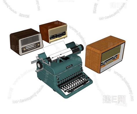 现代风格打字机 模型su模型下载 Id101794729 建e网su模型