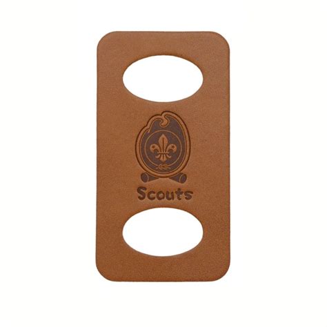 Custom Leather Scout Woggle Embroidered Patches Manufacturer Star