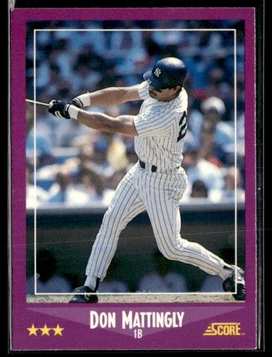 1988 Score 1 Don Mattingly Yankees Baseball Card 2602e Ebay