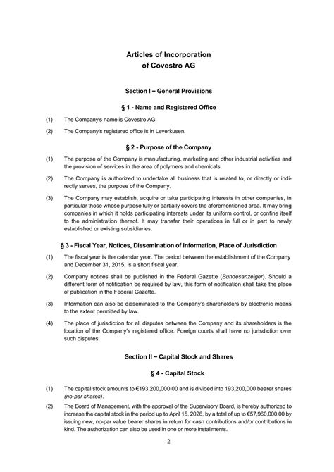 Articles Of Incorporation Colorado Template Prntbl