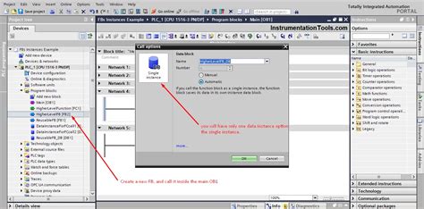 Tia Portal Different Instances Of Calling A Function Block