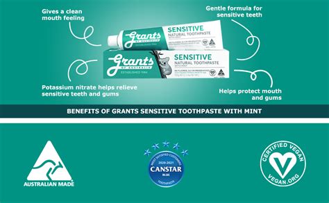 Grants Sensitive Toothpaste 100g Au Health Household