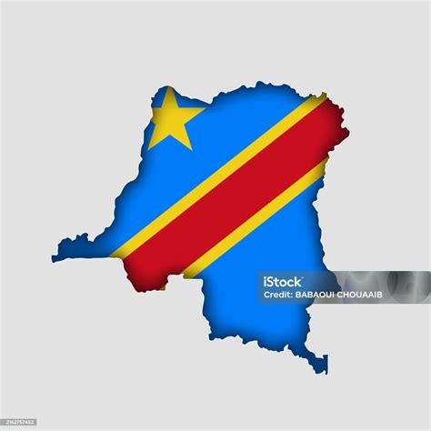 Congo Democratic Republic Map With Flag In Body Stock Illustration