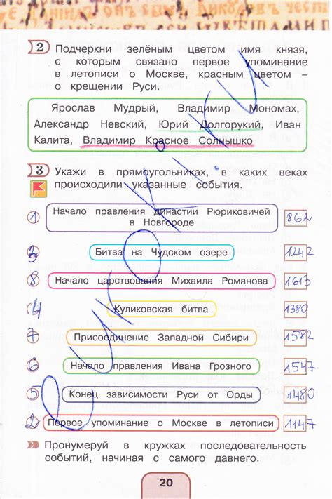 ГДЗ Номер стр 20 Oкружающий мир 4 класс Поглазова Рабочая тетрадь