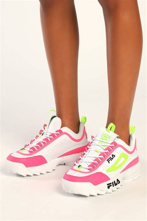 Fila Disruptor Ii Premium Leather Sneakers White Sneakers Lulus