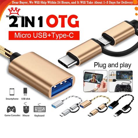 2 In 1 Usb 30 Otg Adapter Micro Usbtype C Connector Usb Interface