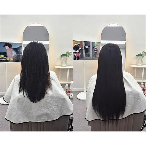 송내역 붙임머리 1mm슬림땋기 천연생모전문샵 블랑쉬붙임머리 지혜원장 1mm슬림땋기 소프트팁 20인치 한팩 숱추가 1회 시술해 드렸습니다¨̮ 관리 잘 하시고 다음