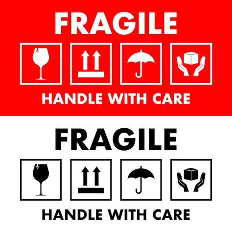 Premium Vector Fragile Red Icon Handle With Care Sign Label Vector Premium Vector Fragile Red Icon Handle With Care Sign Label Vector