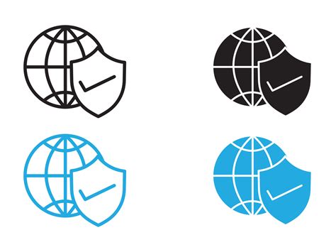 Web Security Icon Black And White Outline Sign Vector Art At Vecteezy