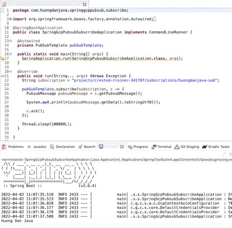 Subscribe To Google Pub Sub Topic With Spring Cloud GCP PubSub Huong Dan Java