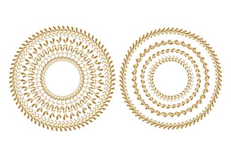 흰색 배경에 원에 꽃 장식 황금 프레임 템플릿 라운드 레이스 테두리 럭셔리 만다라 장식 휴일 벡터 스톡 일러스트 핸드 드로우 디자인 건설 프레임에 대한 스톡 벡터 아트 및