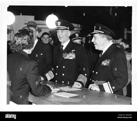 Photograph Of Admiral Ernest J King With A Rear Admiral Talking To