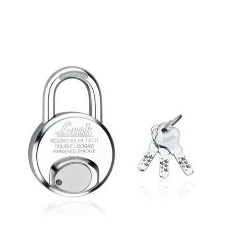 Link Locks Hi Tech 65mm Round Lock Stainless Steel Body Hardened Shackle 1 Padlock 3 Iron
