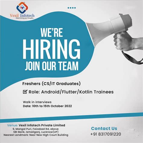 Vexil Infotech Private Limited On Linkedin Hiring Android Flutter Kotlin Androidjobs
