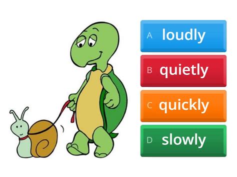 Adverbs Slowly Quickly Loudly Quiz