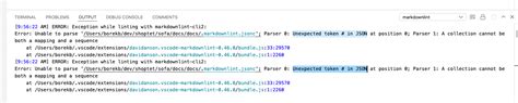 Vscode Error Unexpected Token In Json · Issue 230 · Davidansonvscode Markdownlint · Github