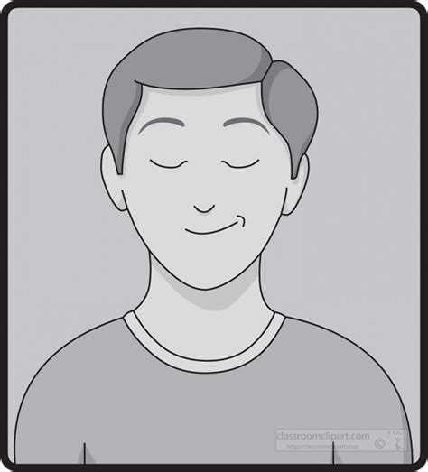 Gray And White Clipart Shy Facial Expression Gray 6 22812